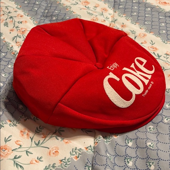 Vintage | Accessories | Vintage Coke Red Hat Flat Cap Newsboy Snapback ...